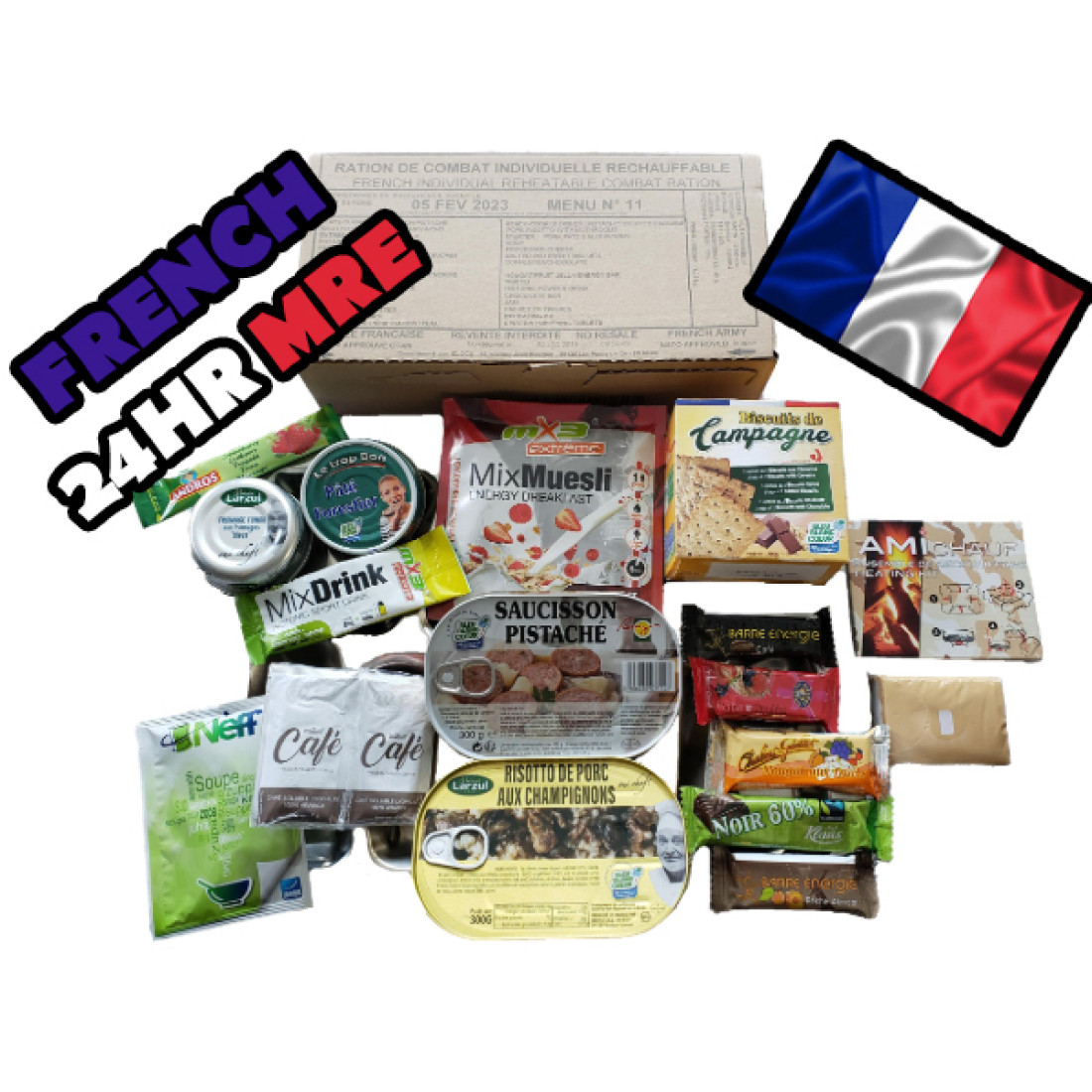 French 24 Hours RCIR MRE Combat Armed Forces Ration Pack