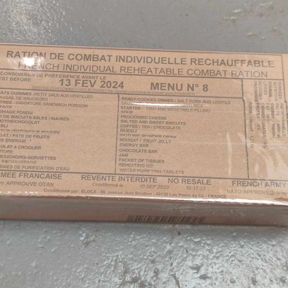French 24 Hours RCIR MRE Combat Armed Forces Ration Pack