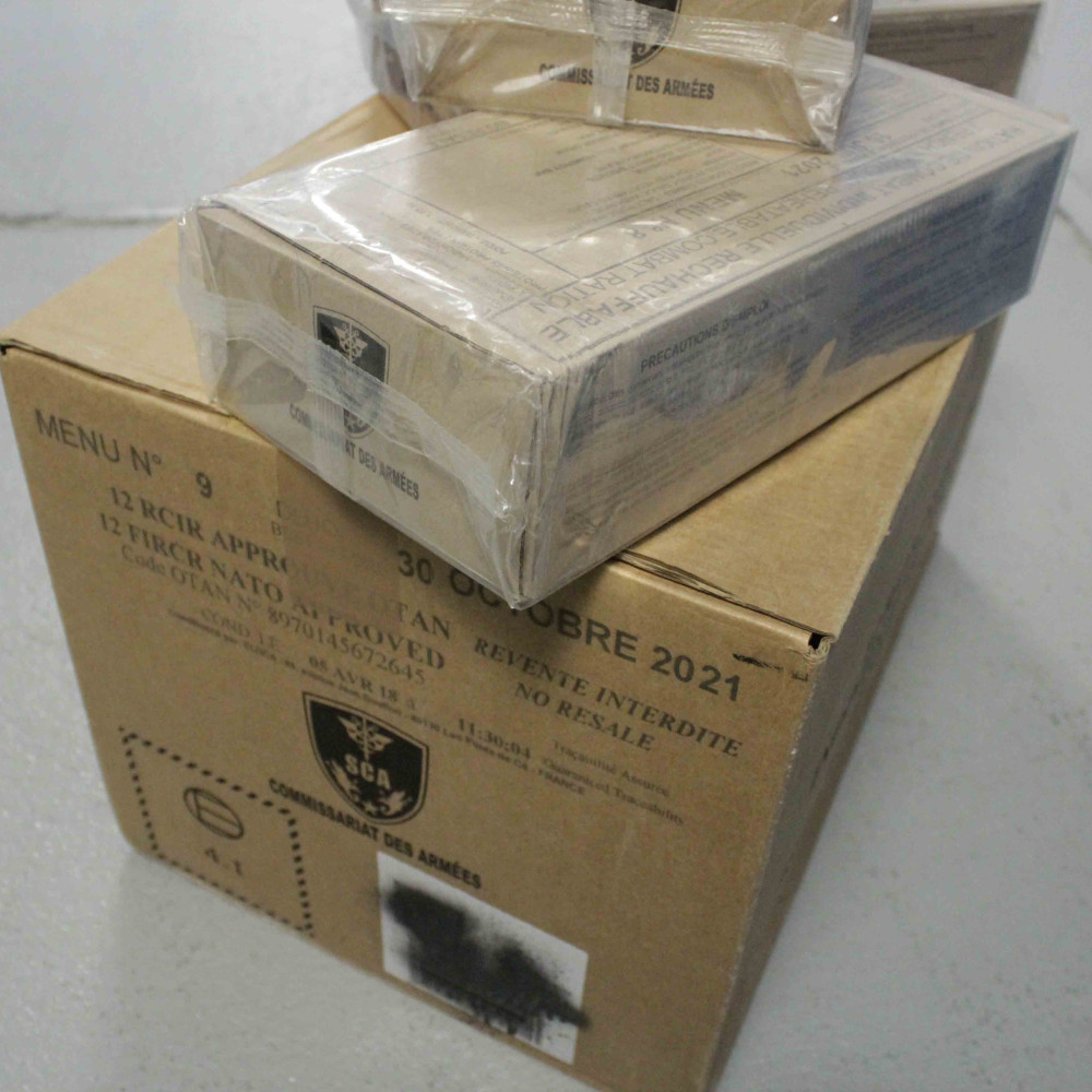 French 24H MRE Case of 10 Combat Armed Forces Ration Packs
